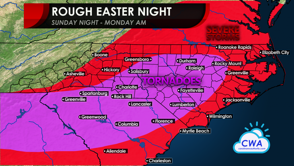 Severe Outbreak Likely Sunday Night - Carolina Weather Authority