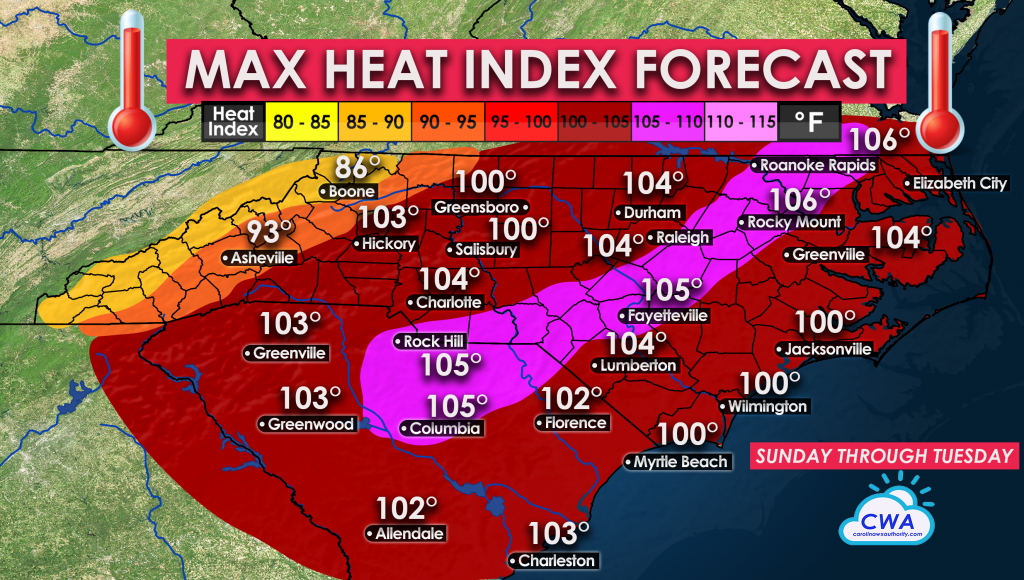 Dangerous Heat Wave to Grip the Carolinas Sunday-Tuesday - Carolina ...