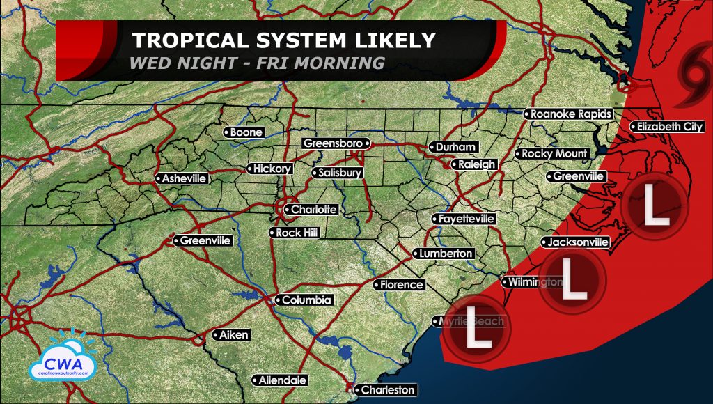 Potential Tropical System Forming Offshore; Heavy Rains to Batter NC ...