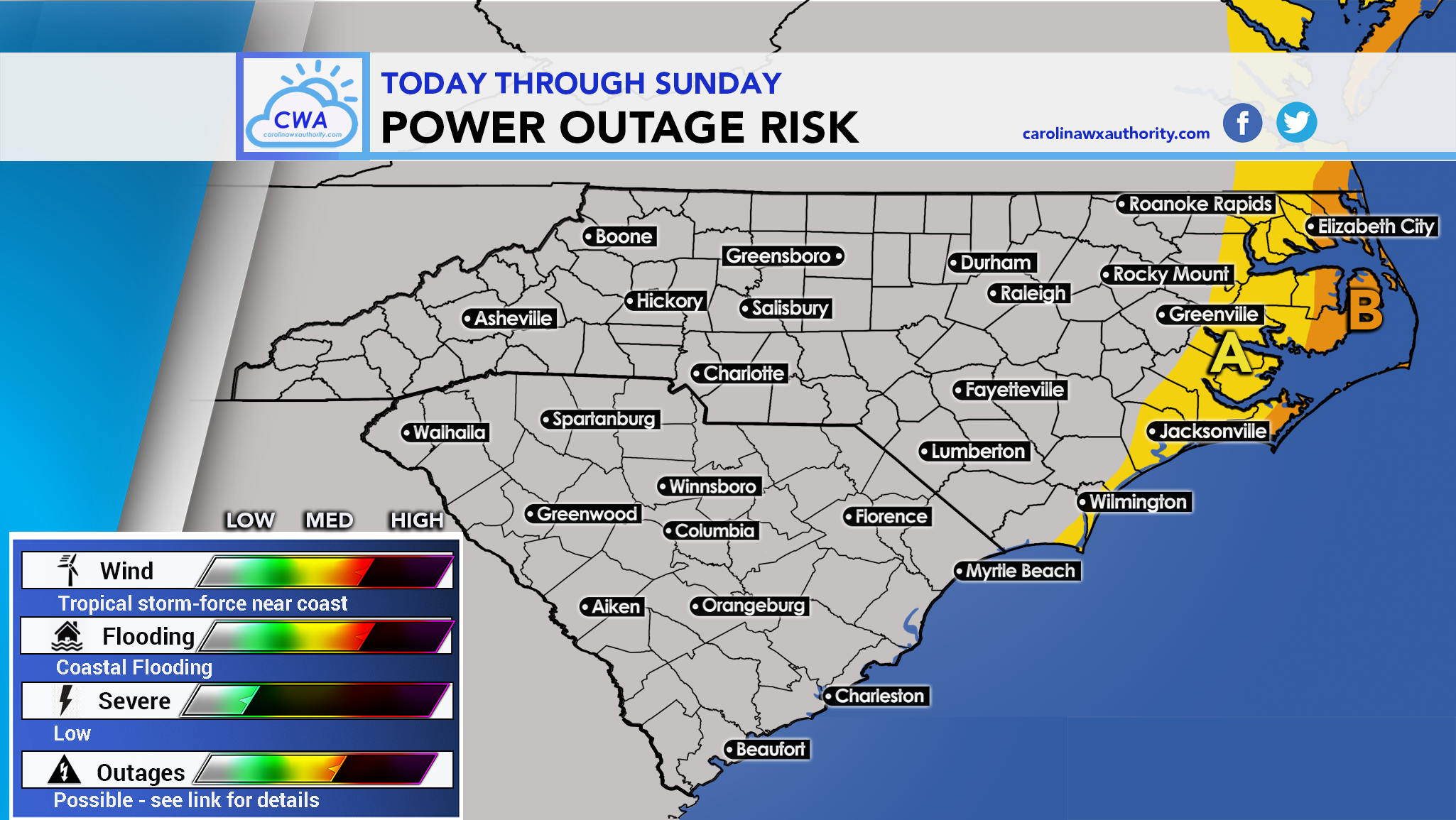 Winds from PTC 16 wide-reaching - Carolina Weather Authority